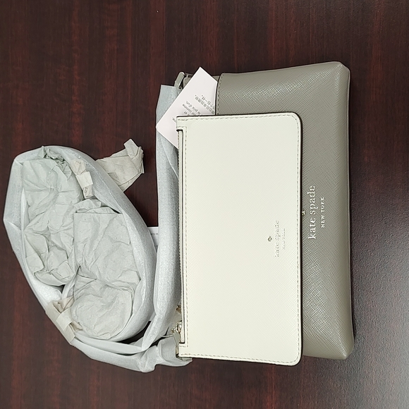 kate spade | Bags | Kate Spade Thunder Cloud Brown Sadie Crossbody Set ...